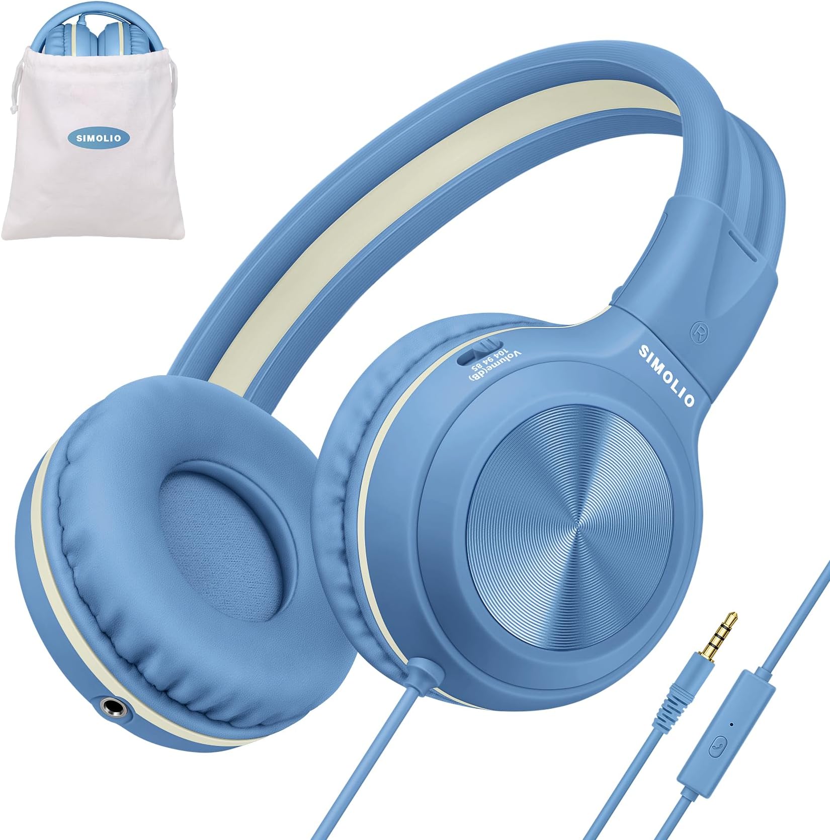 Amazon.com: SIMOLIO Over-Ear Kids Headphones with Microphone and Volume ...
