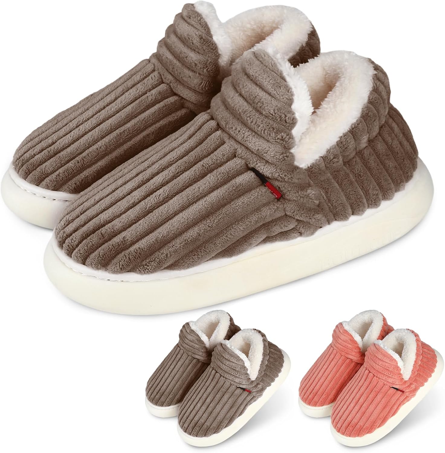 Pantuflas,Pantuflas Mujer,Zapatillas de Algodón,Suela de Goma Cómoda y ...