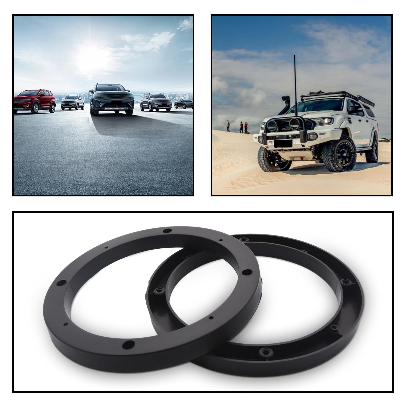 Snapklik.com : Saim 6.5" Dia Universal Black Plastic Speaker Spacer ...