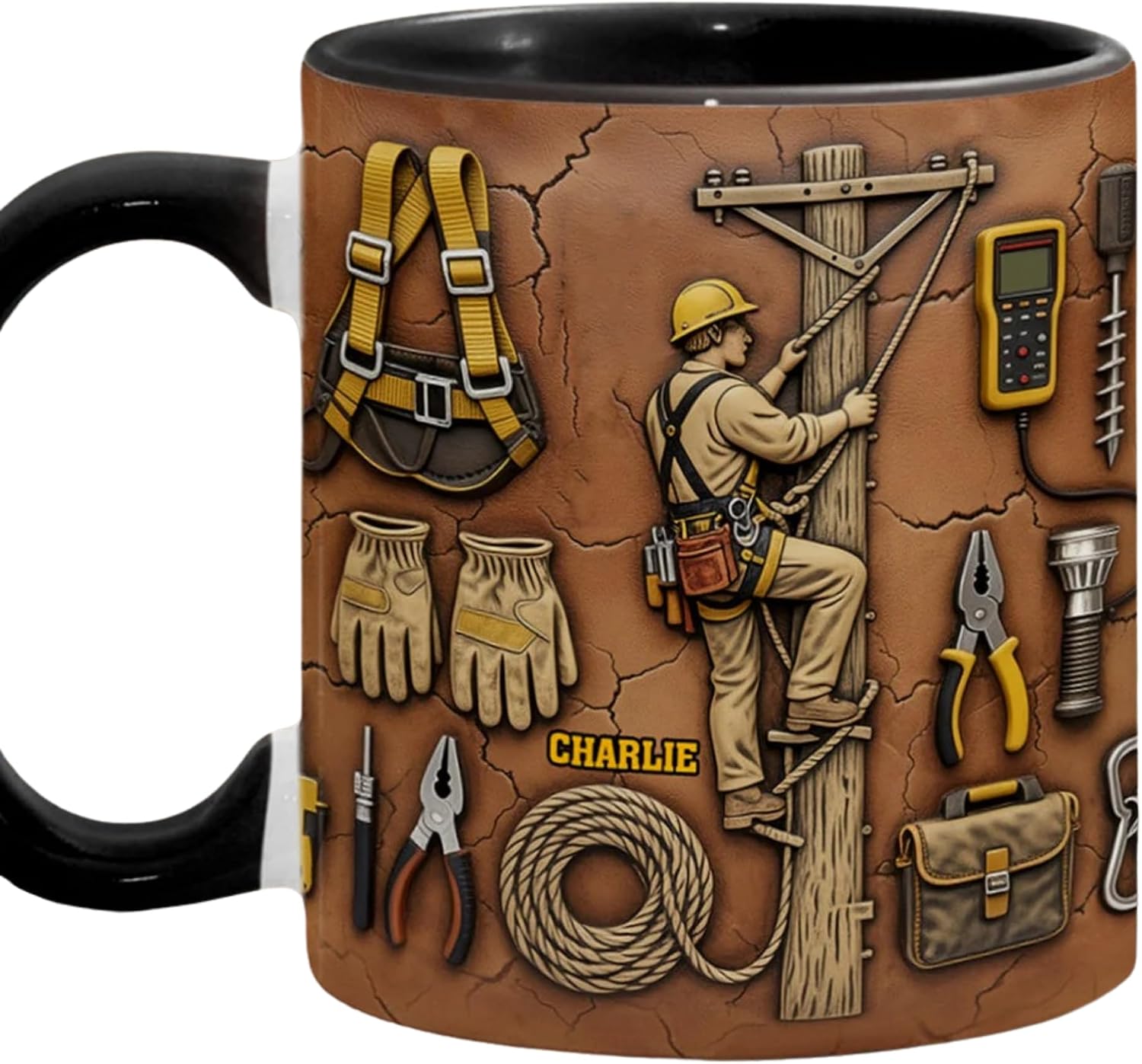 Amazon.com | Strength of The Line - Personalized Lineman Coffee Mug ...