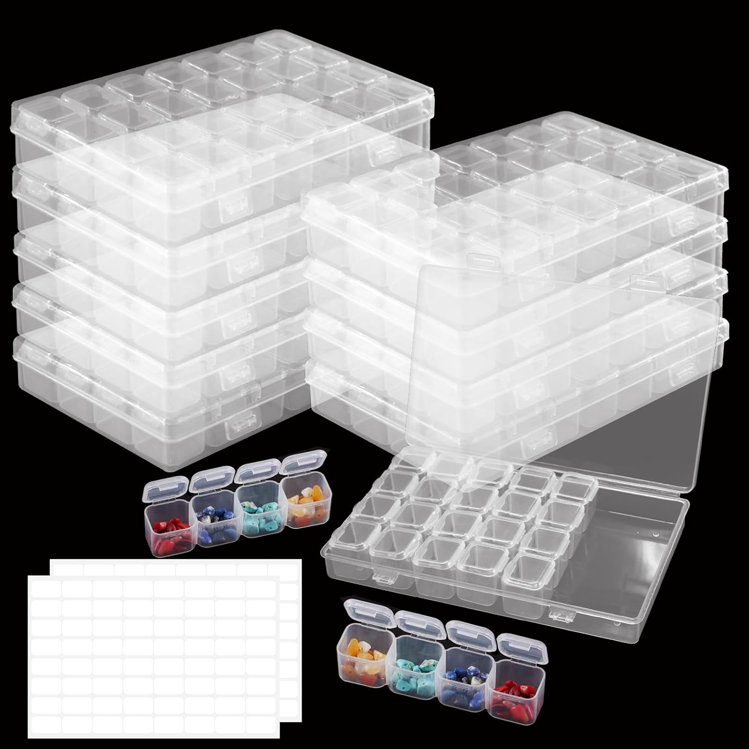 10 Pack 28 Grids Diamond Painting Storage Boxes Plastic Diamond ...