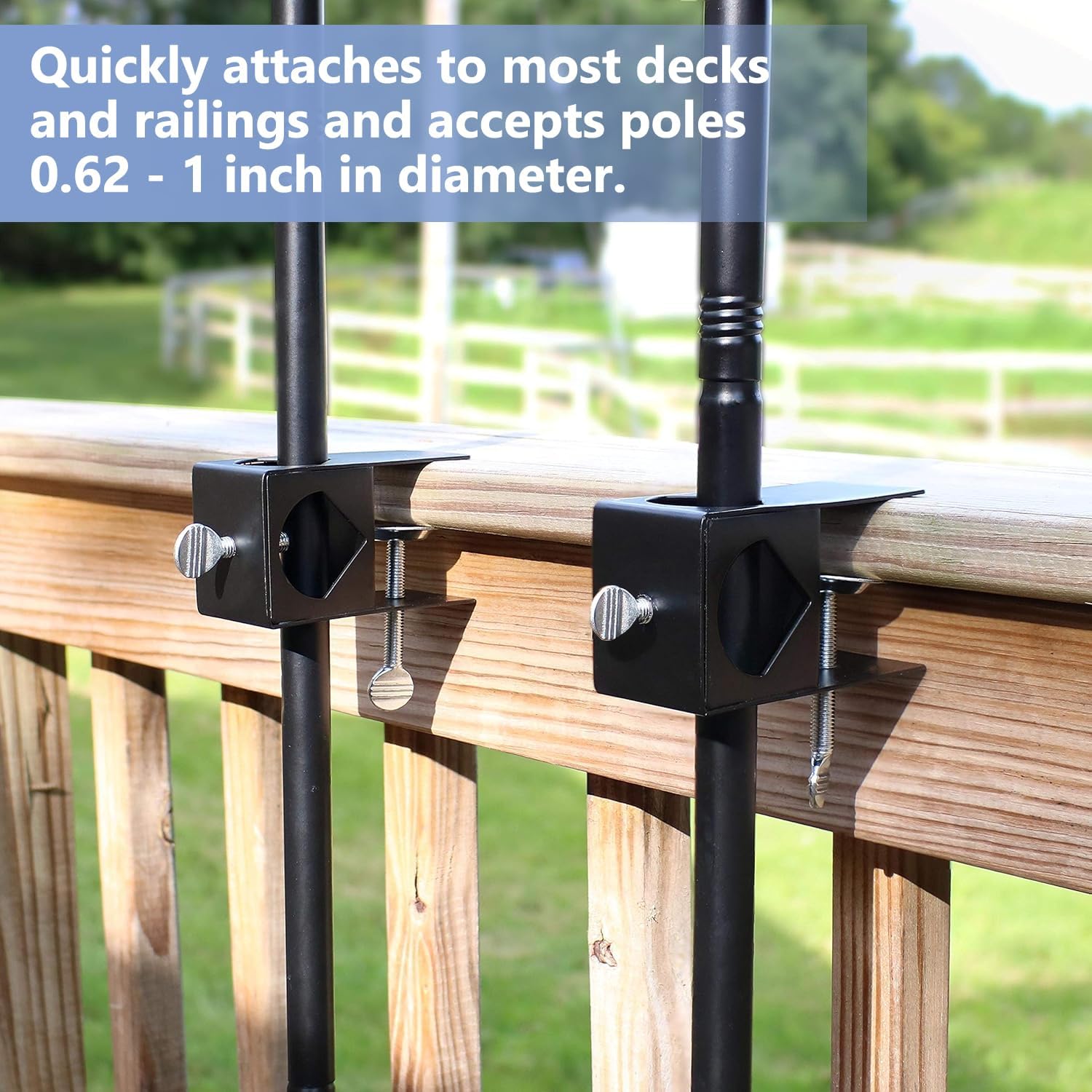 Snapklik.com : Deck Torch Clamp Outdoor Torch Mount Holder Metal Black ...