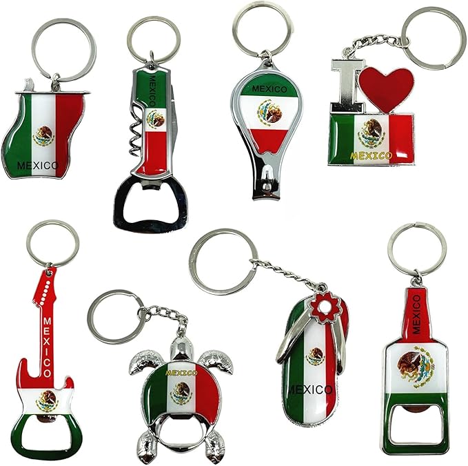 Amazon.com: TSY TOOL 8 Pack of Mexico Keychain Souvenir, Charms, 4 ...