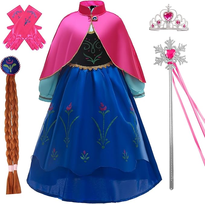 Princess Dresses Girls Anna Costumes Birthday Party Halloween Costume ...