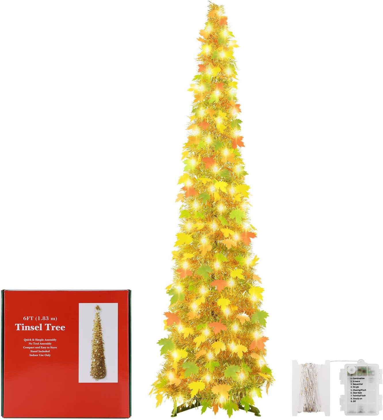 Amazon.com: Fall Lighted Maple Tree, 24” Battery Operated Artificial ...