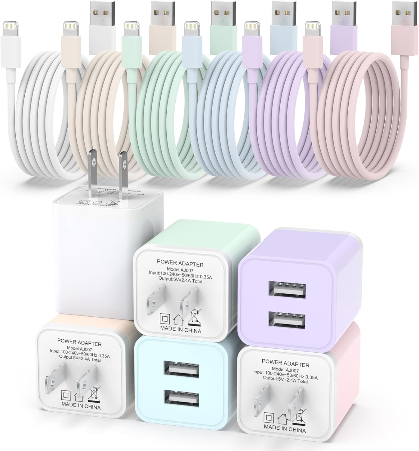 Amazon.com: iGENJUN 6Pack iPhone Charger Fast Charging [MFi Certified ...