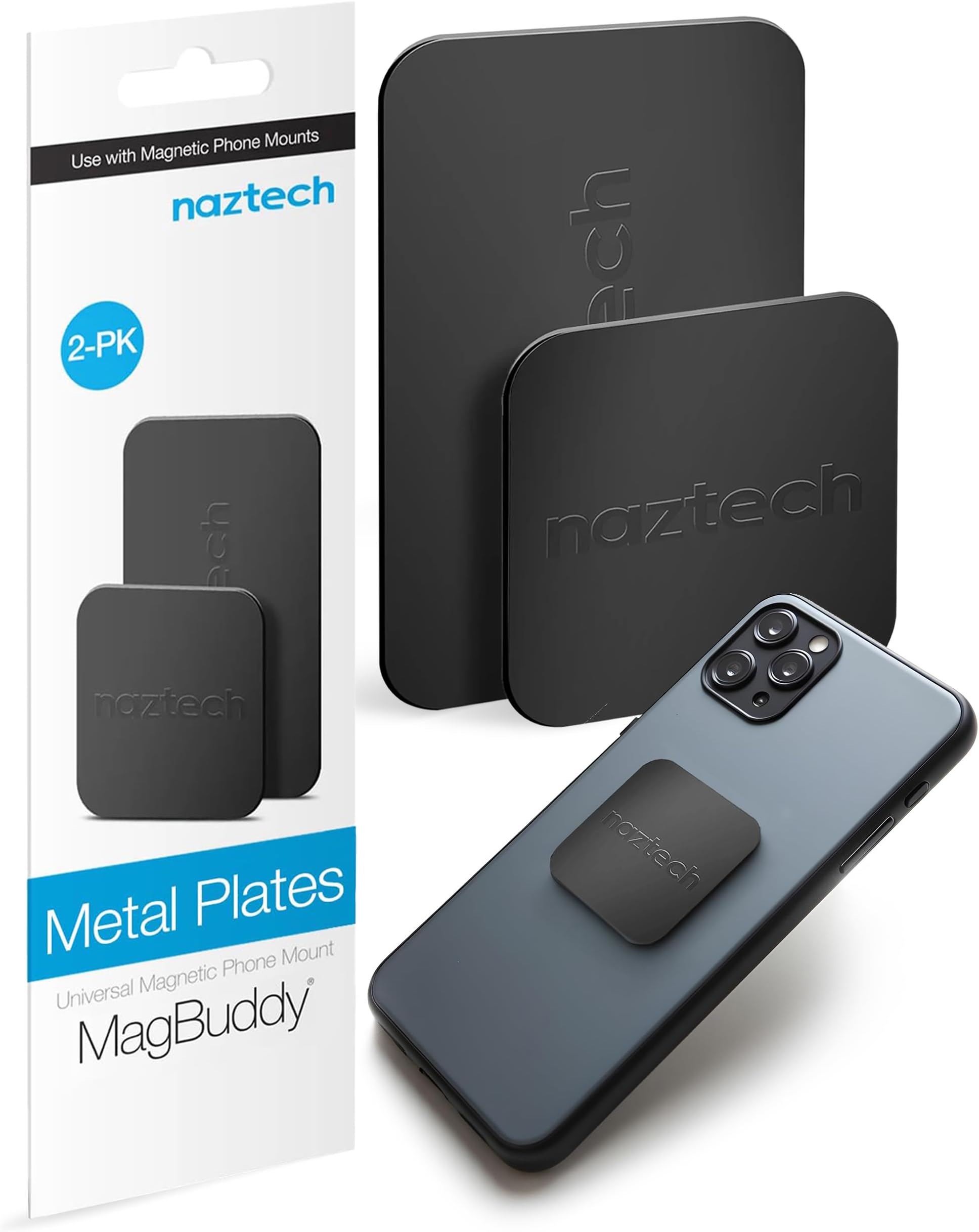 Amazon.com: Naztech MagBuddy 2 Pack Magnet Phone Case Plate - Adhesive ...