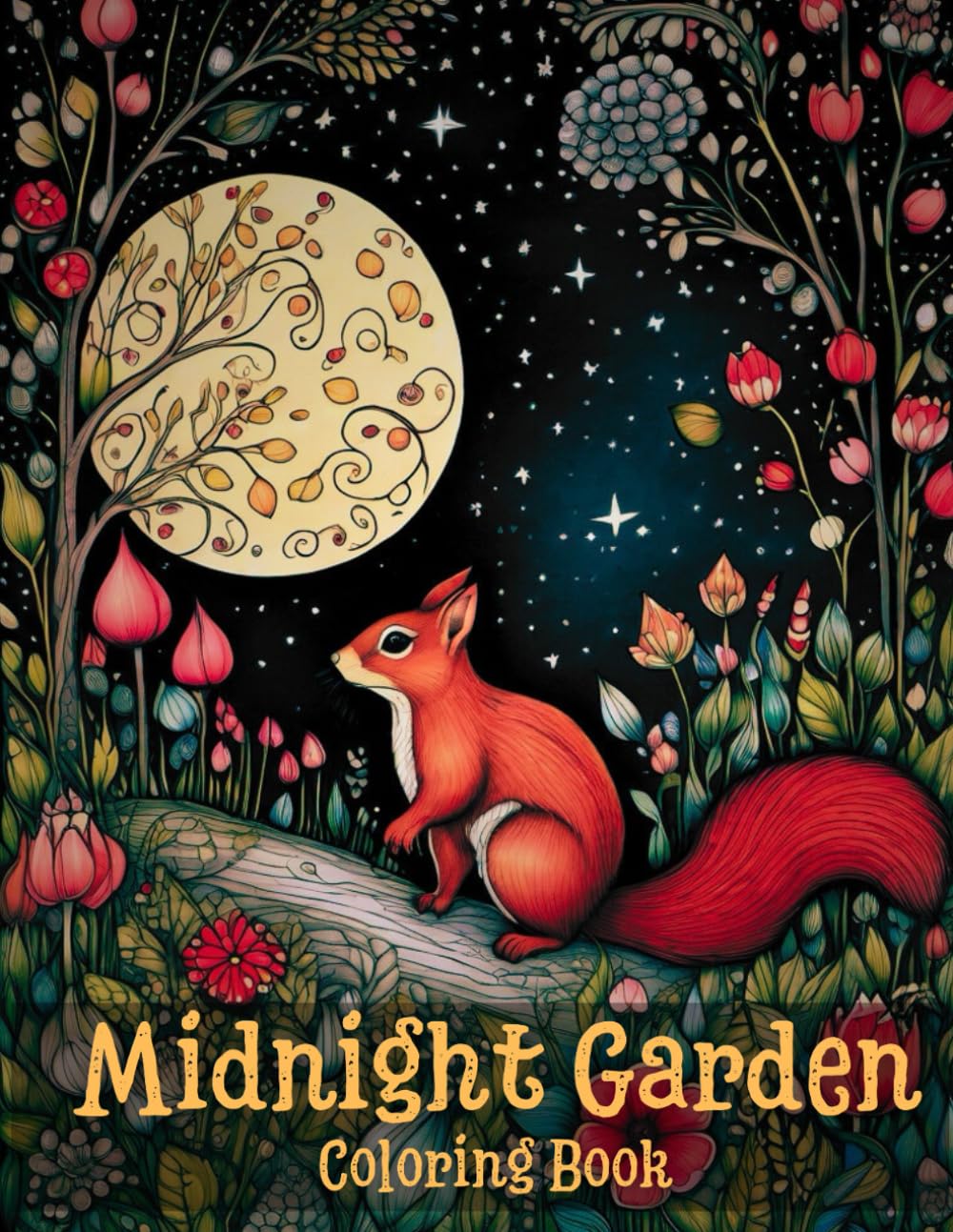 Amazon.com: Midnght Garden Coloring Book: Classic Black Background ...