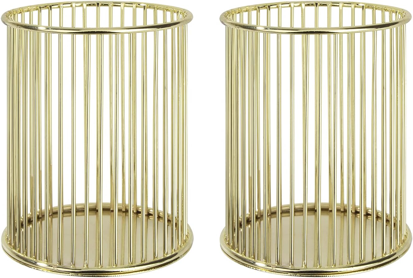 Gold Pencil Pot Pen Holder Luxury Metal Pencil Cup Stand Gold Pen ...