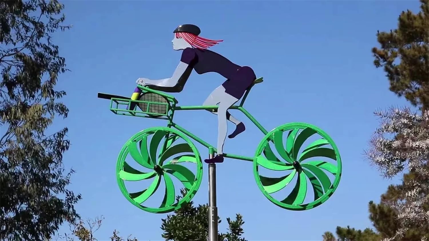 Amazon.com: Vintage Bicycle Wind Spinner for Yard and Garden, Colorful ...