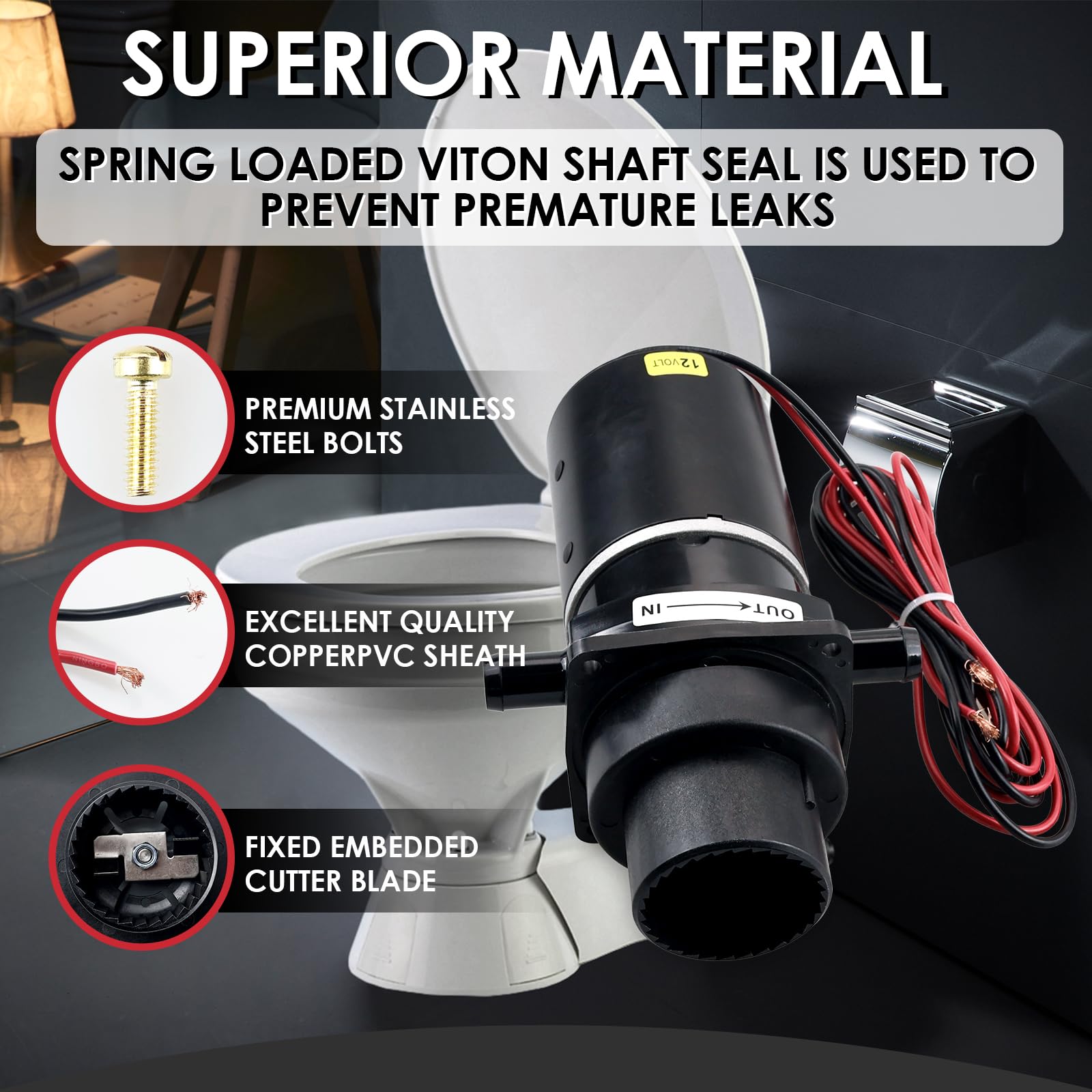 Replace for Jabsco 37041-0010 Marine Toilet Macerator Sub Assembly Kit ...