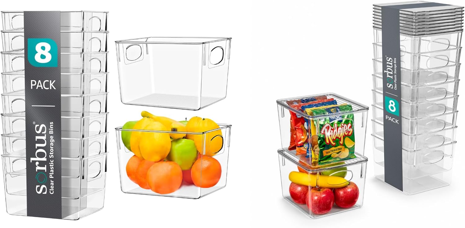 Amazon.com: Sorbus Medium Square Storage Bin Bundle - Includes 8 Open ...