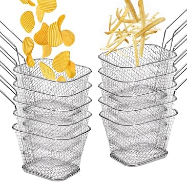 ADERTOS 10 PCS Chip Serving Frying Baskets Mini Chip Baskets with ...