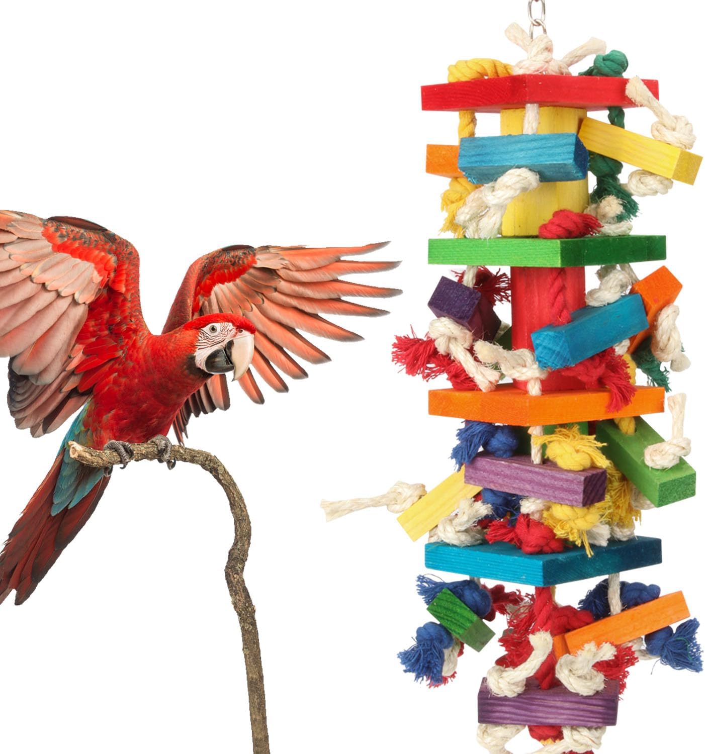 Amazon.com : RUBY.Q 1/2/3 Pack Large Parrot Toy, 20in Bird Parrot Toy ...