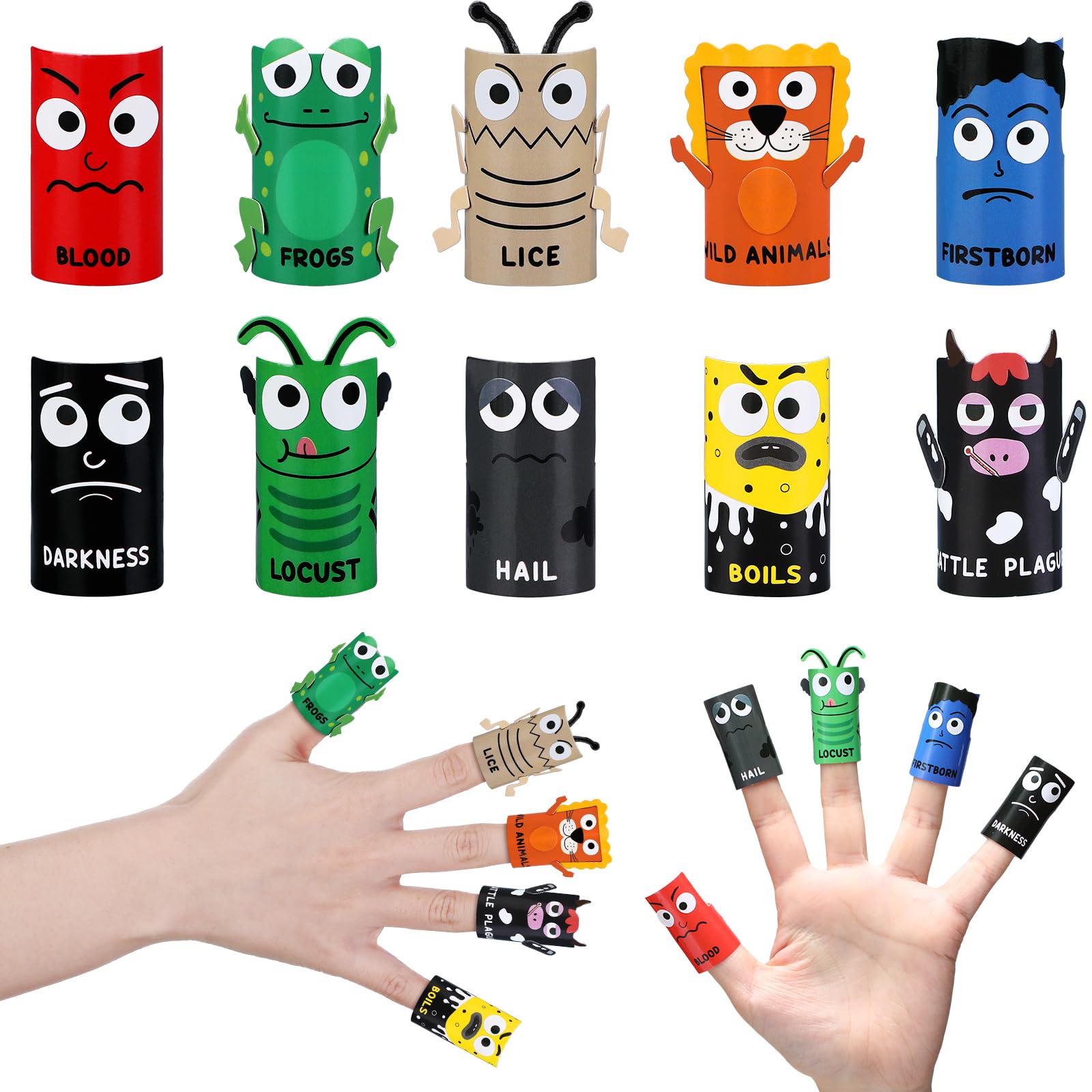 Snapklik.com : 10 Pcs DIY Plagues Finger Puppets Passover Toy 10 ...