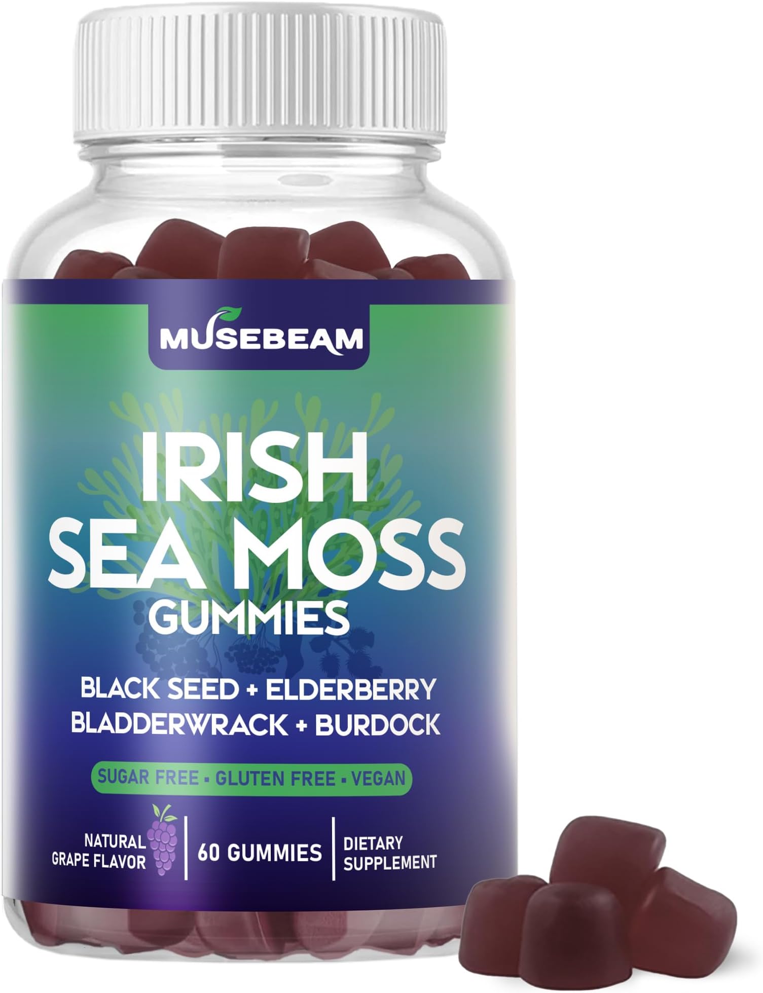 Amazon.com: Vitamatic Irish Sea Moss Gummies mg - 240 Vegan Gummies ...