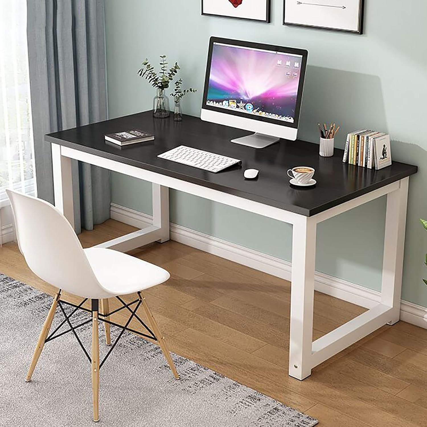 Amazon.com: 39 Inch Computer Desk, Modern Simple Writing Desk Sturdy ...