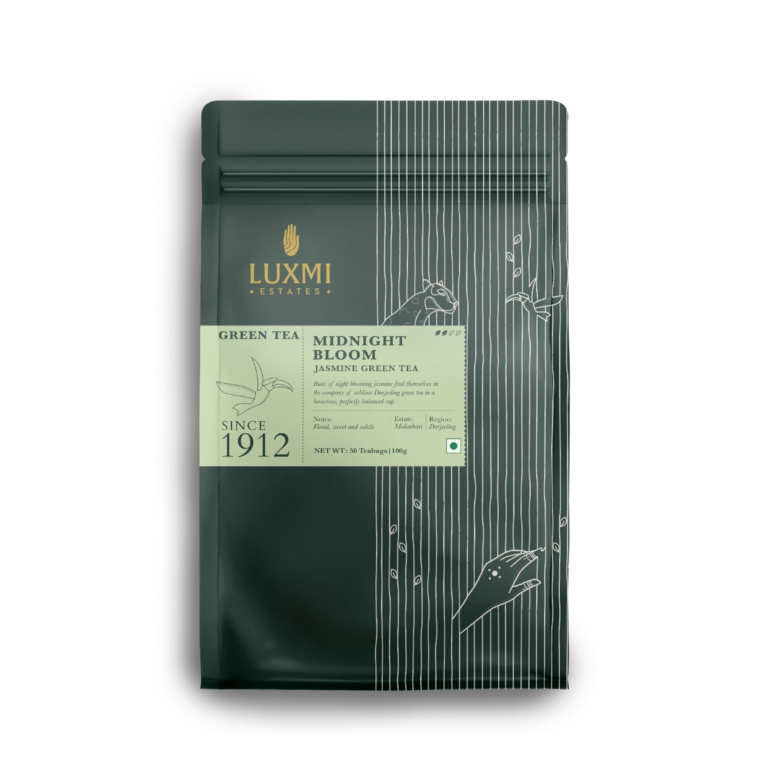 Amazon.com : Luxmi Estates - Midnight Bloom - Organic Jasmine Tea - 50 ...