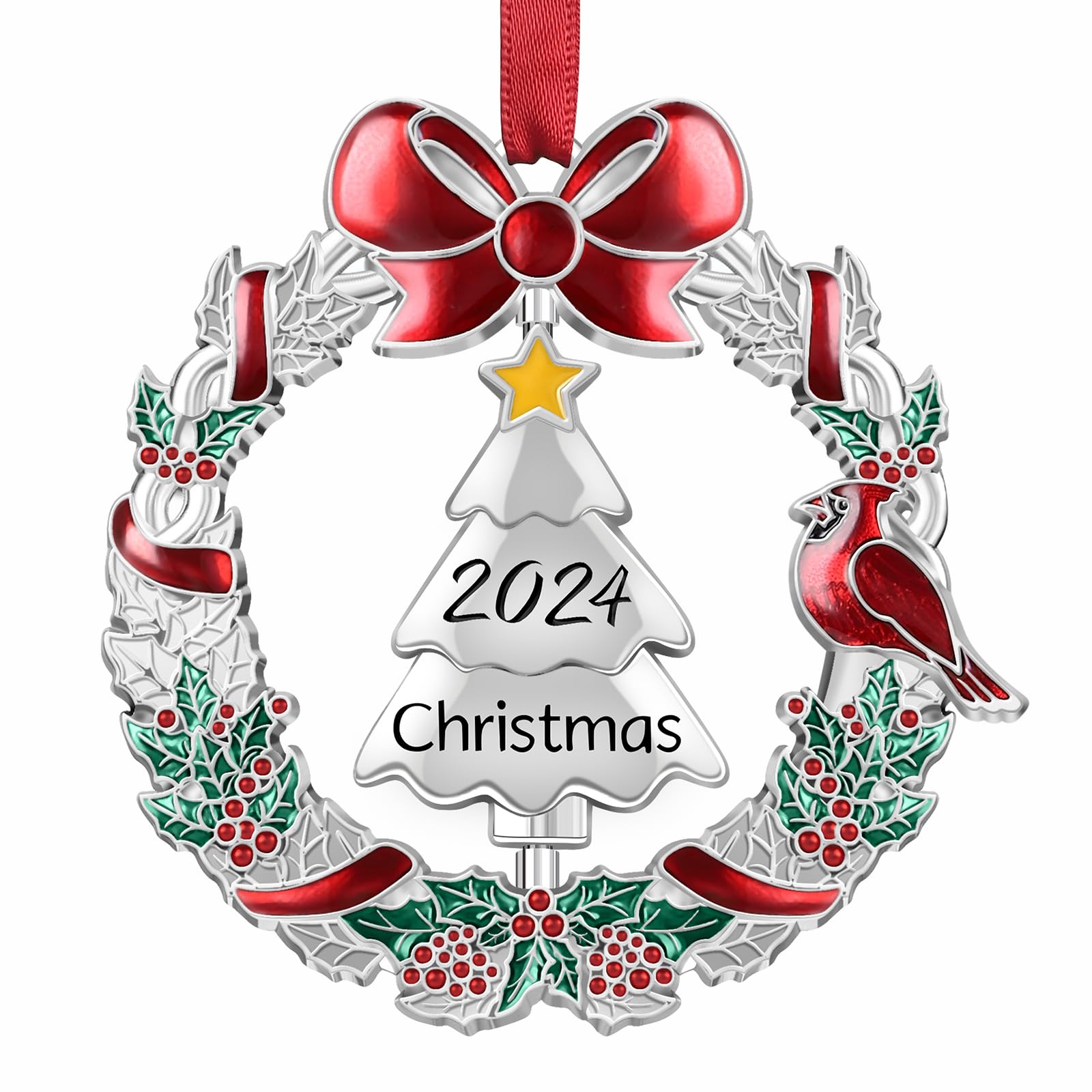 Amazon.com: Christmas Dated Ornament 2024 for Xmas Tree Decorations ...