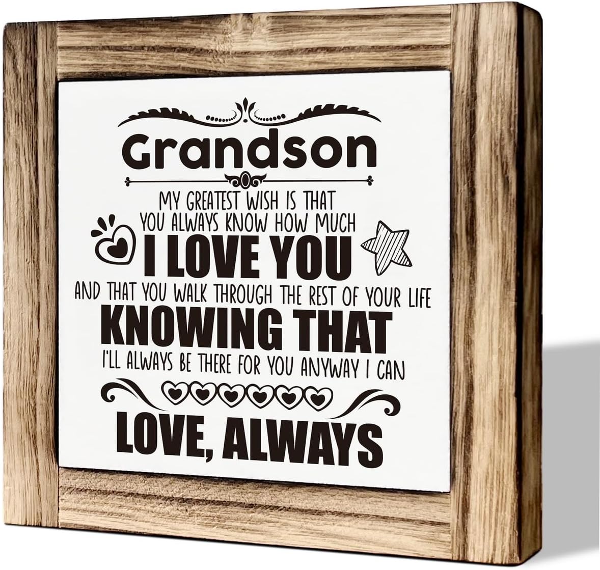 Amazon.com : Grandson Decor Sign, Rustic Wooden Tabletop Decor Sign ...