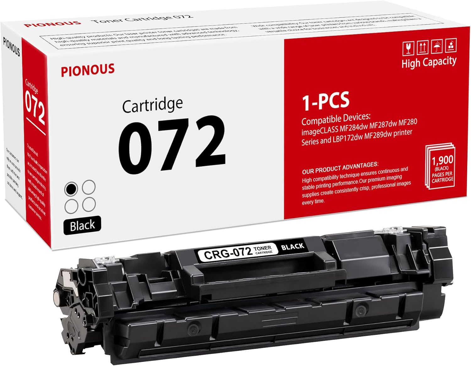Amazon.com: 072 CRG072 High-Yield Black Toner Cartridge (1-Pack ...