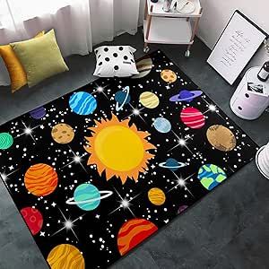 Amazon.com: kodhyvj Solar System Rug - Cartoon Outer Space Rug for Boys ...