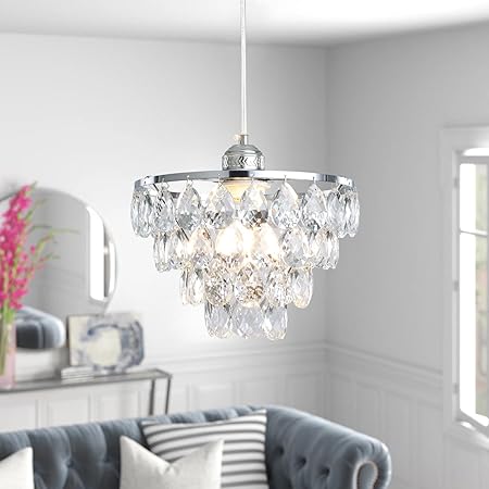 Luupyia Mini Crystal Pendant Chandelier Ceiling Light Small, Height ...