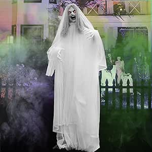 JETEHO 67" Halloween Animatronics Ghost Decoration Outdoor Standing ...