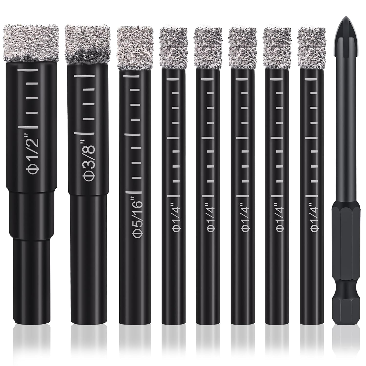 9 PCS Diamond Drill Bit Set With Wax Lubricant - 5P 6mm, 8mm, 10mm ...