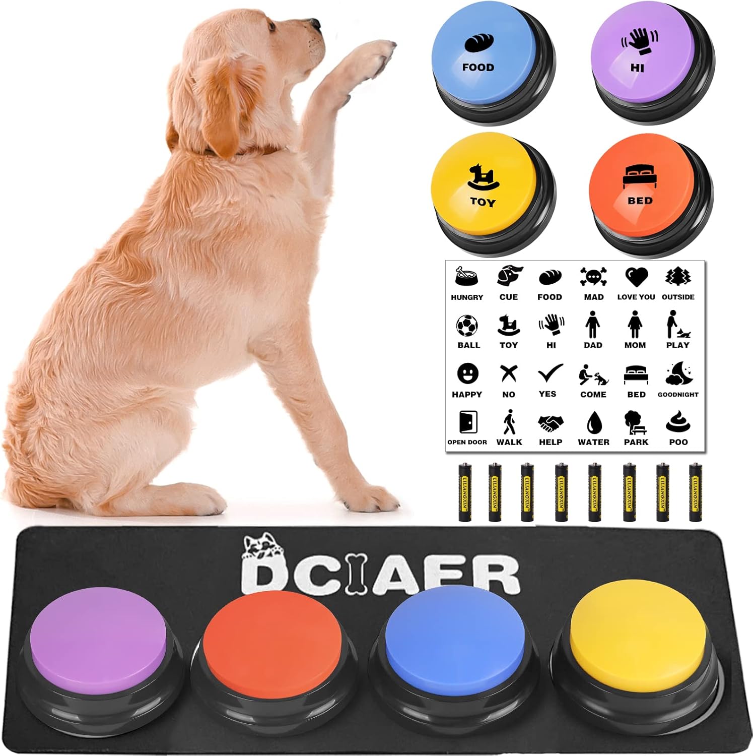 DCIAER Botones de perro para comunicación, botones parlantes para ...