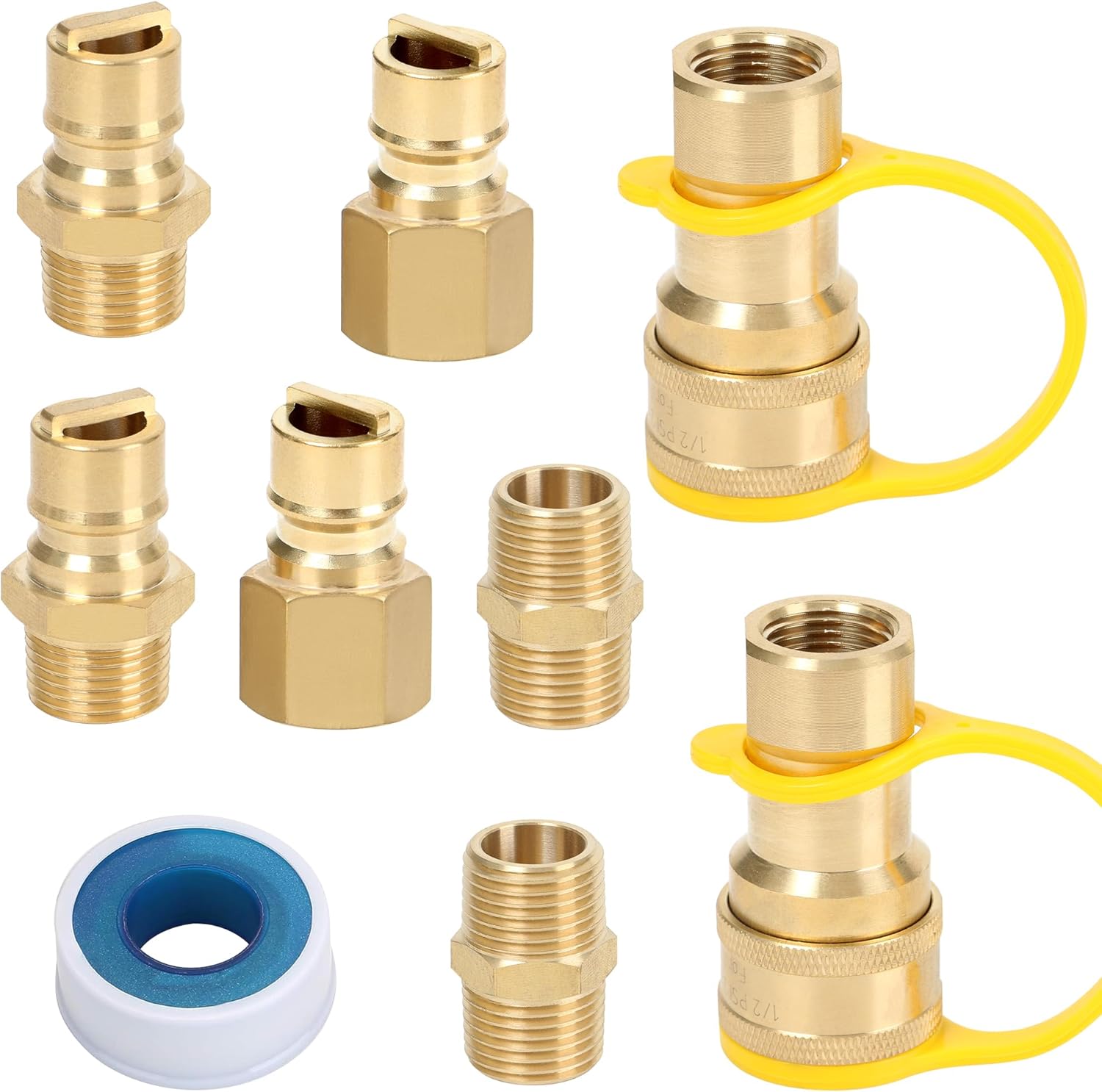 Amazon.com : ATKKE 1/2" QDD LP Natural Gas Quick Connect Fittings Kit ...