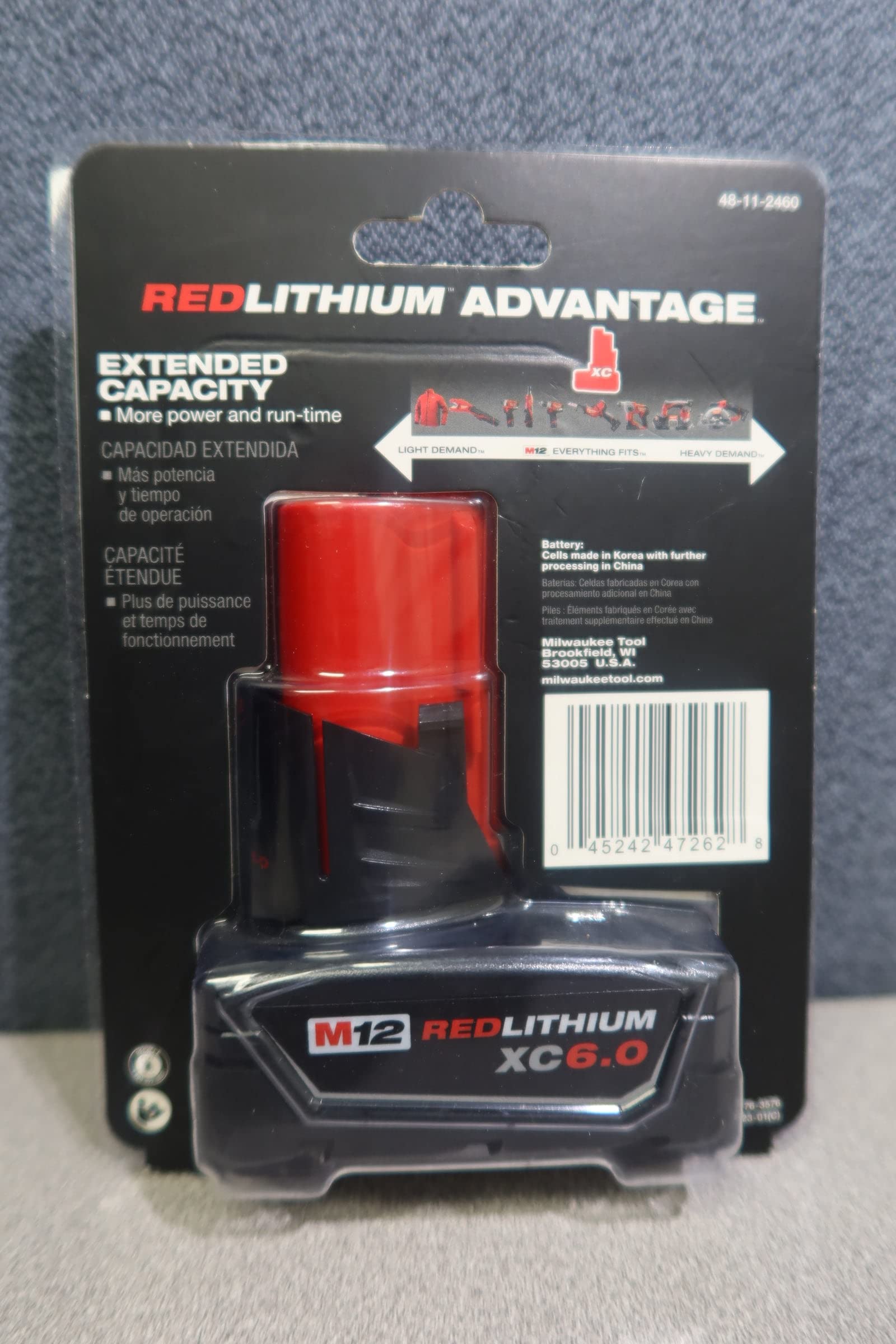Milwaukee M12 6ah Battery 12v 6ah Red Lithium Ion XC Extended Capacity ...