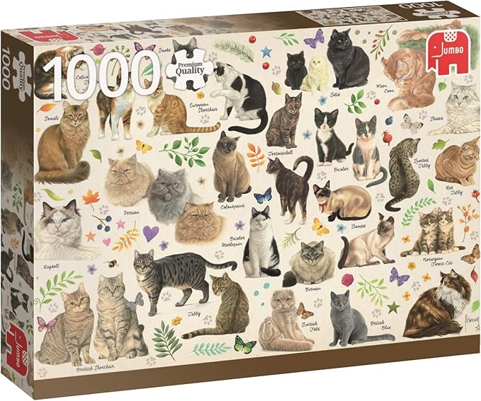 Premium Collection 18595 Cats Poster 1000 Piece Jigsaw Puzzle : Amazon ...