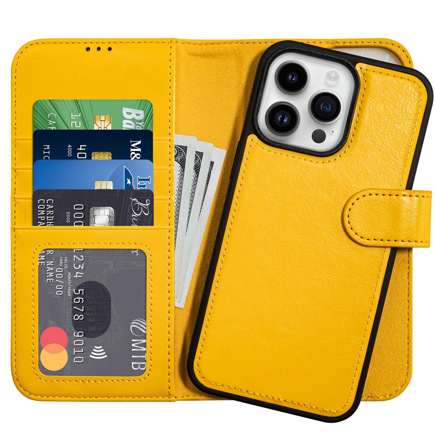 Amazon.com: LUMARKE Designed for iPhone 13 Pro Wallet Case - Detachable Flip Folio Cover - RFID ...