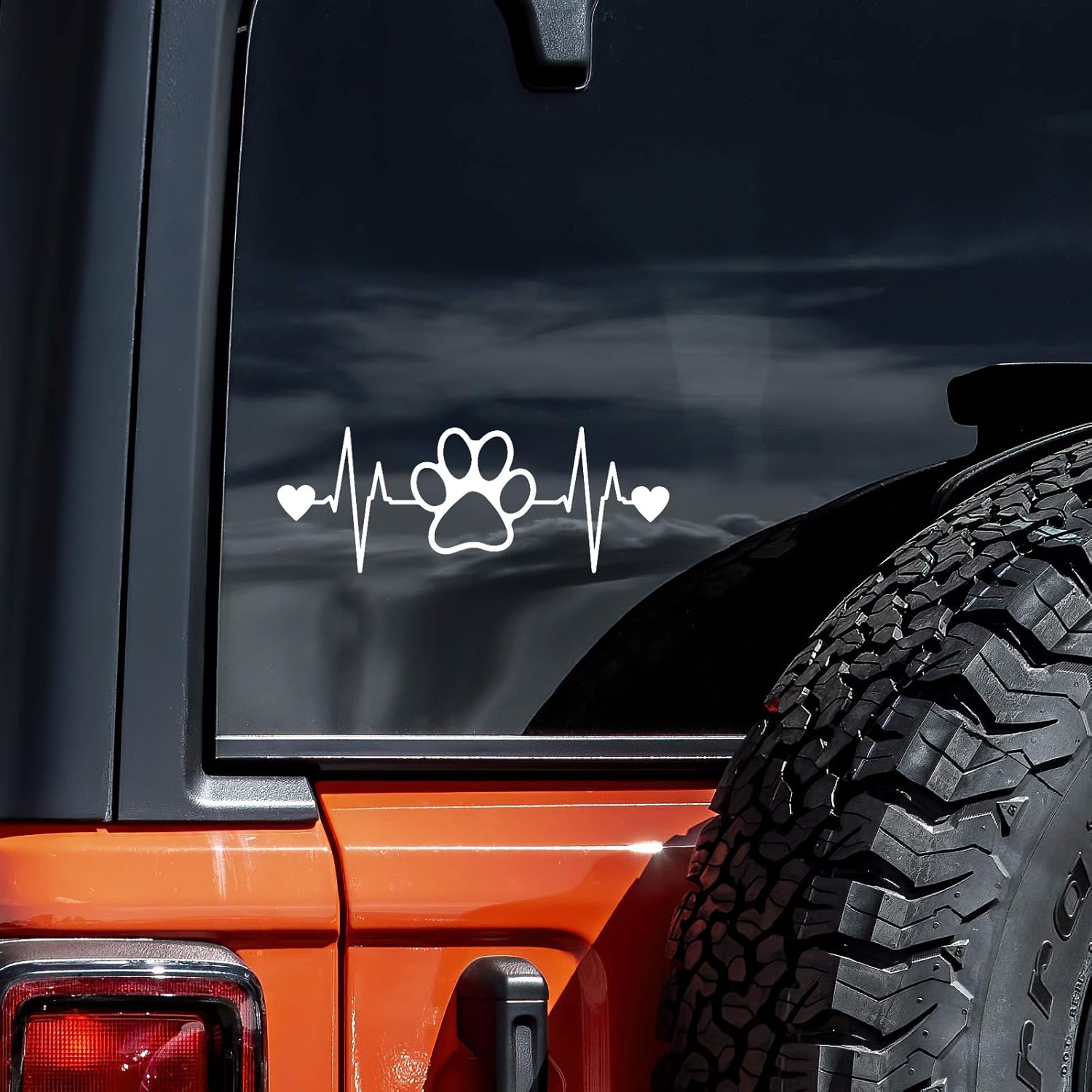 Amazon.com - Dog Paw Heartbeat Decal Vinyl Sticker Auto Car Truck Wall ...