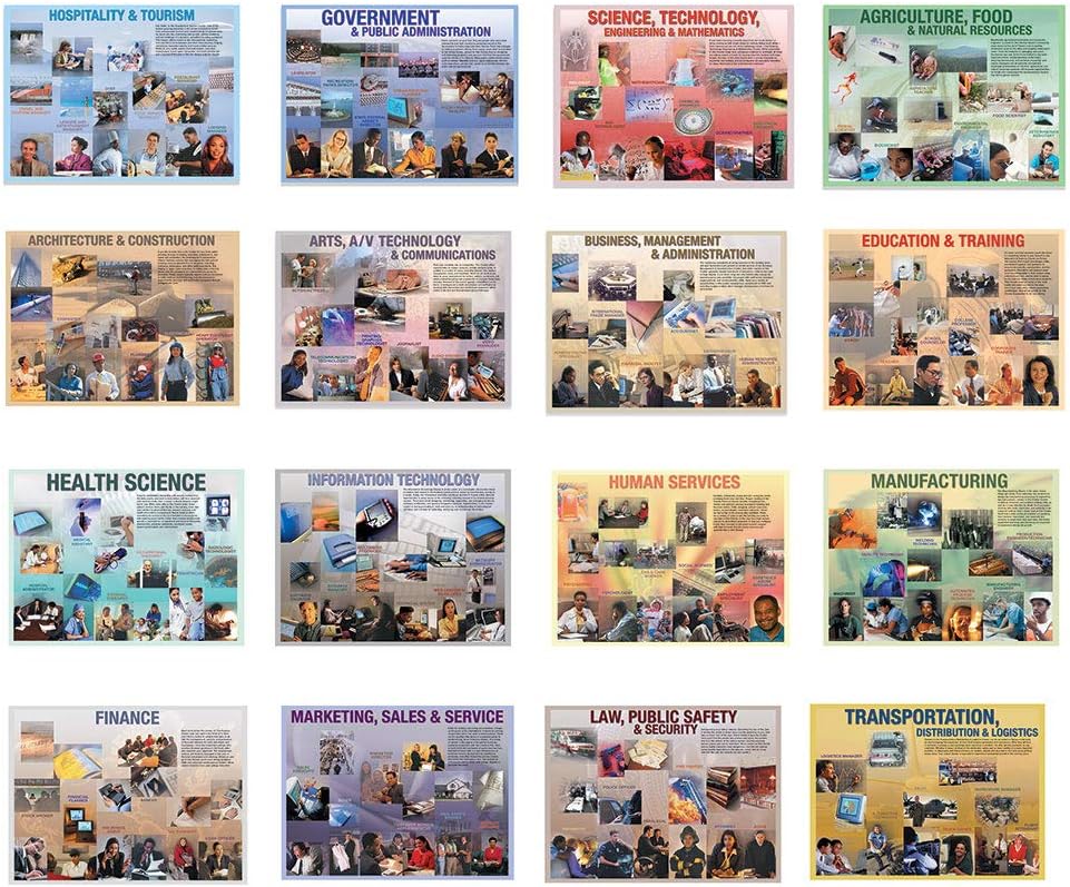 Amazon.com: Jaguar Educational Career Clusters Set of 16 Laminated ...