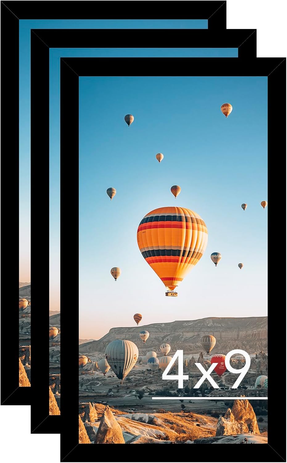Amazon.com: JCJMY 4x9 Black Picture Frame Set of 3, Horizontal and ...