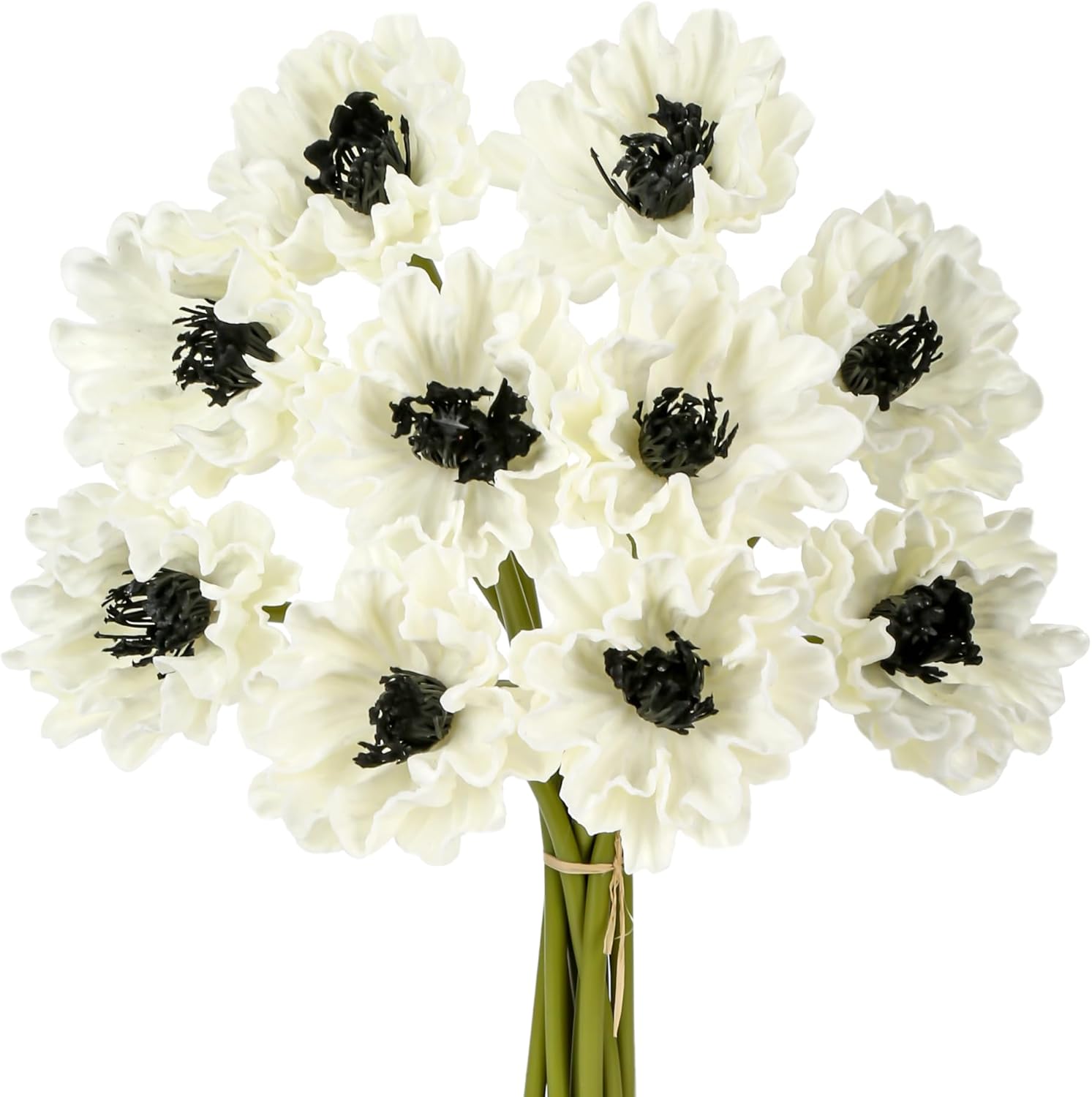 Amazon.com: 10Pcs White Poppies Flowers Artificial 12.9In Fake Poppies ...