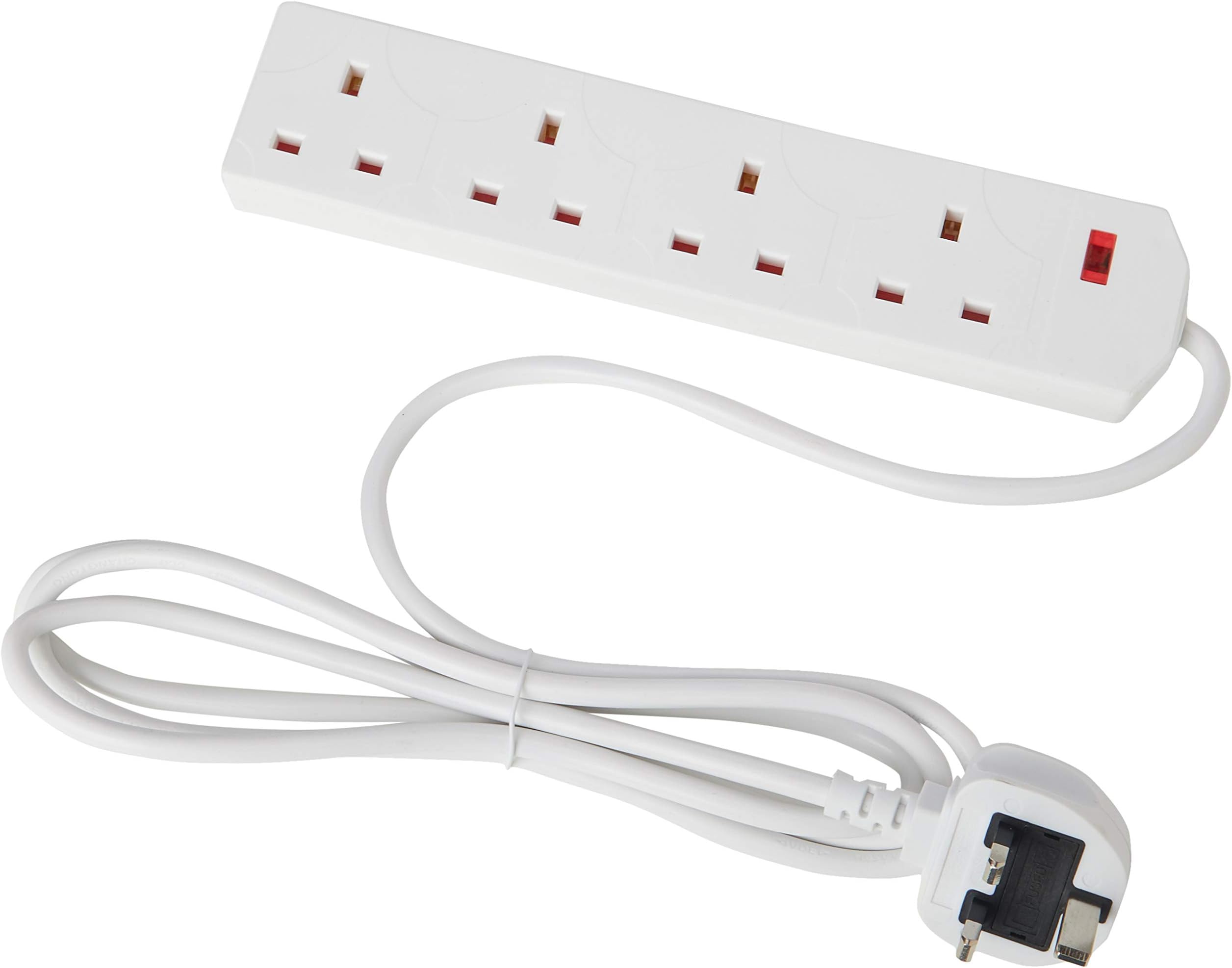 Masterplug Four Socket Extension Lead, Unswitched, 2 Metre Cable, 4-Way ...