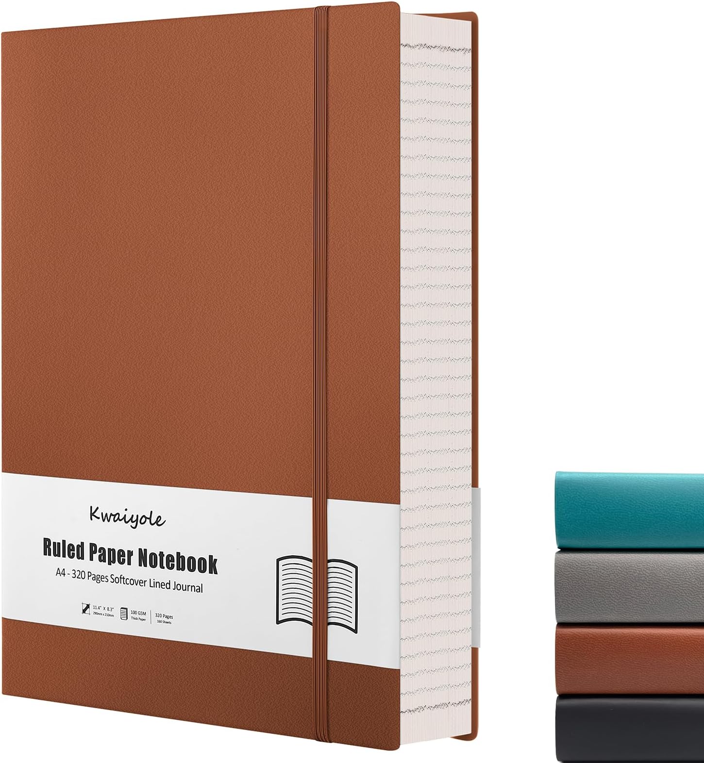 Amazon.com : Kwaiyole College Ruled Notebook A4, 320 Pages Softcover ...