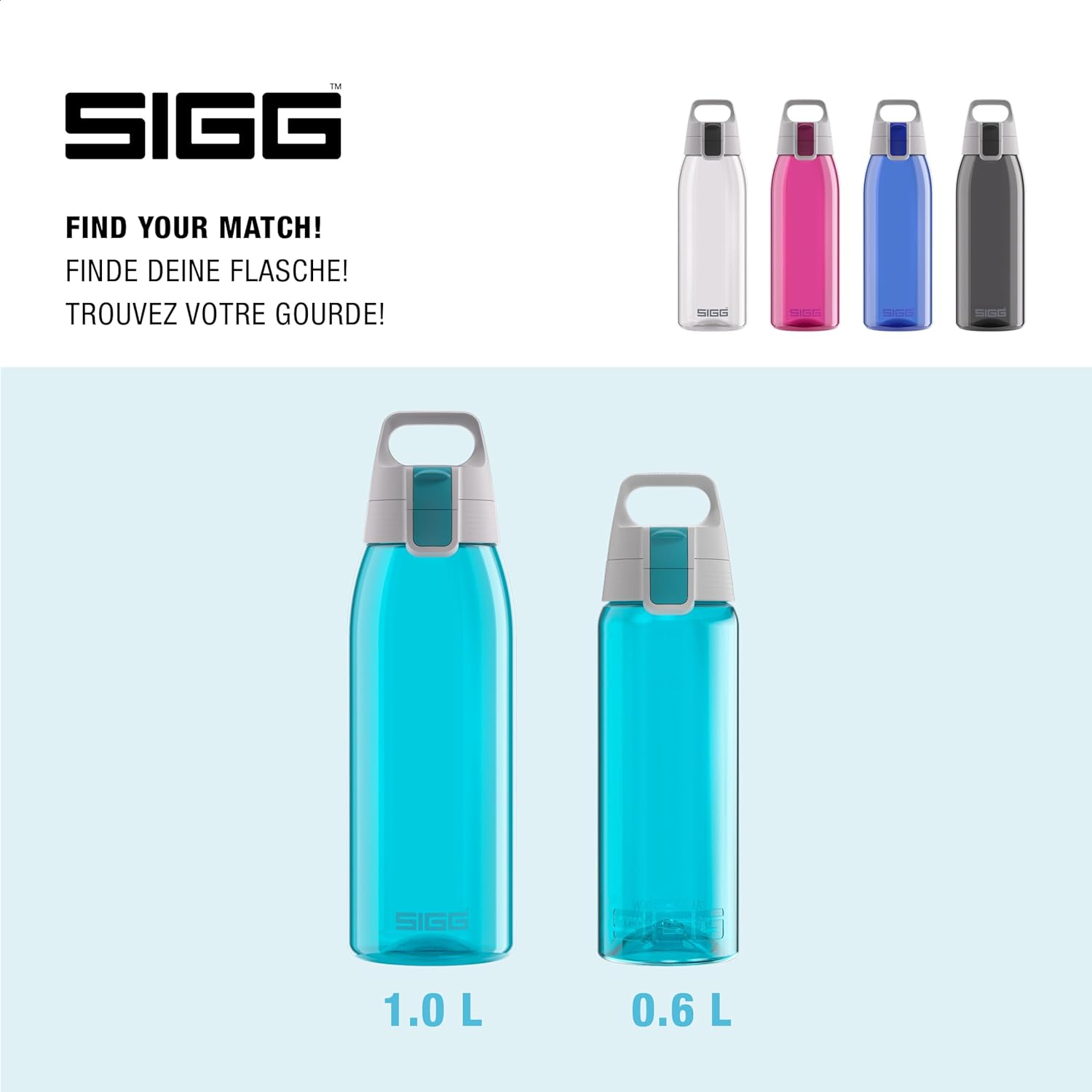 SIGG – Total Color – Refillable Sports Water Bottle – Tritan ...