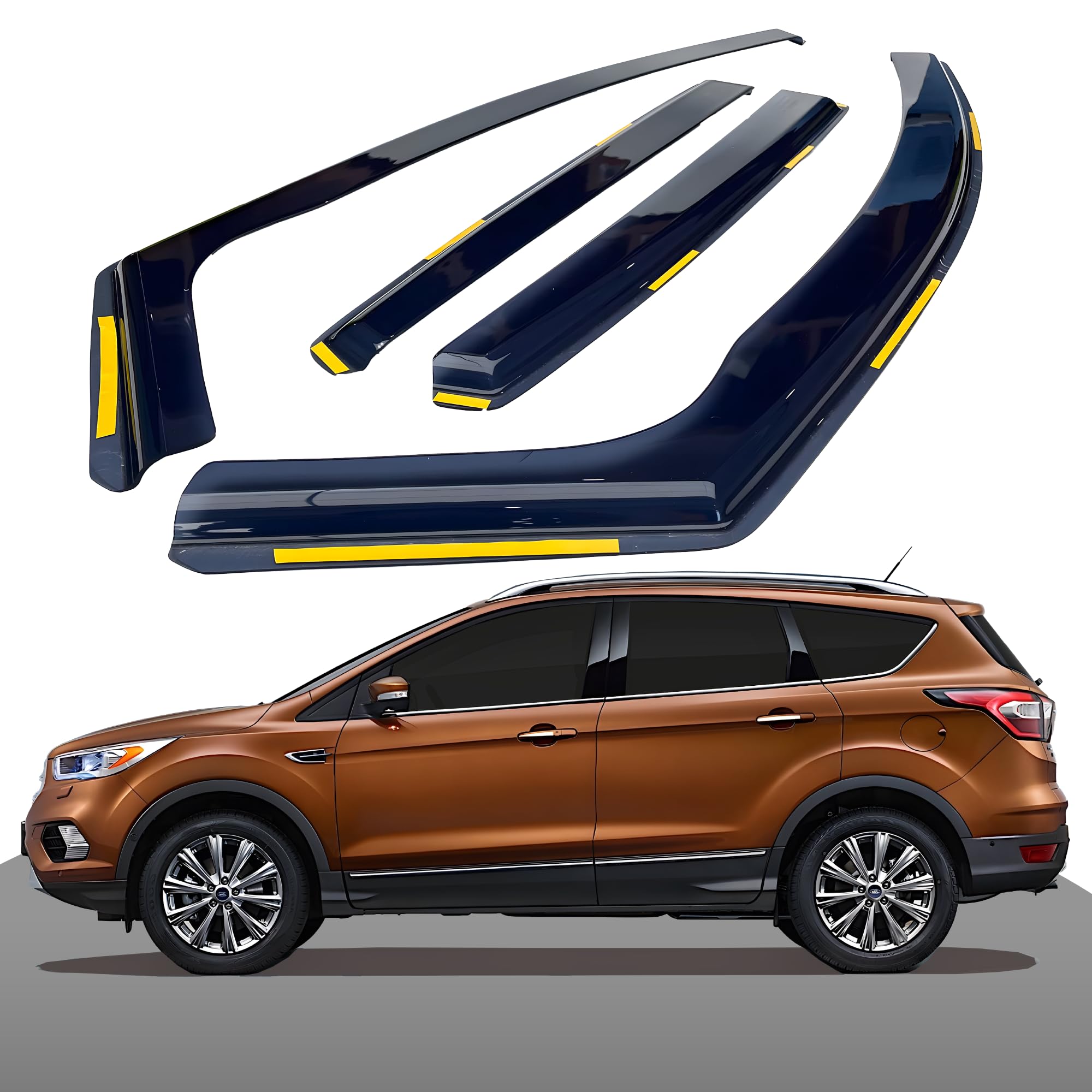 Haibak Wind Deflectors Set Compatible With Ford Kuga MK2 2012-2019 5 ...