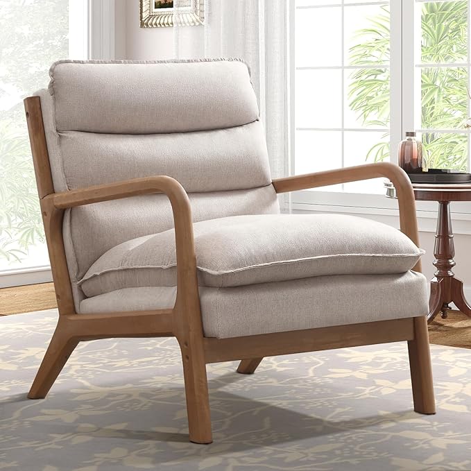IOMOR Mid Century Modern Accent Chair, Upholstered Lounge Armchair with ...