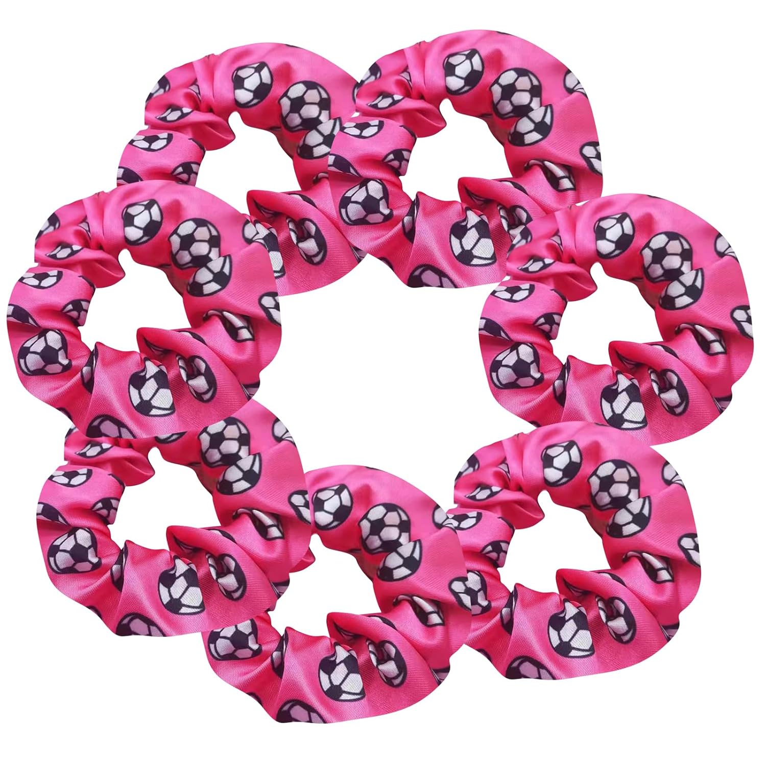 Amazon.com : 7 Pcs Shiny Soccer Hair Scrunchies Cheer Soccer Uniforms ...