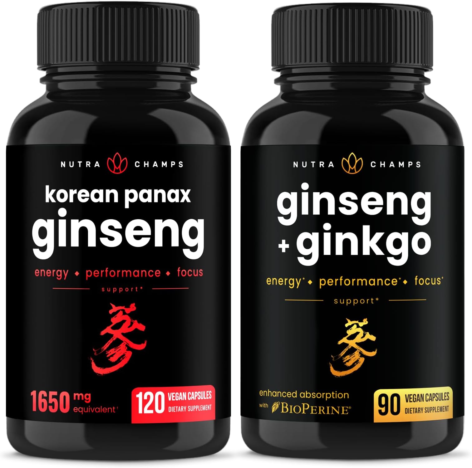 Amazon.com: NutraChamps Korean Red Ginseng Capsules and Ginseng ...