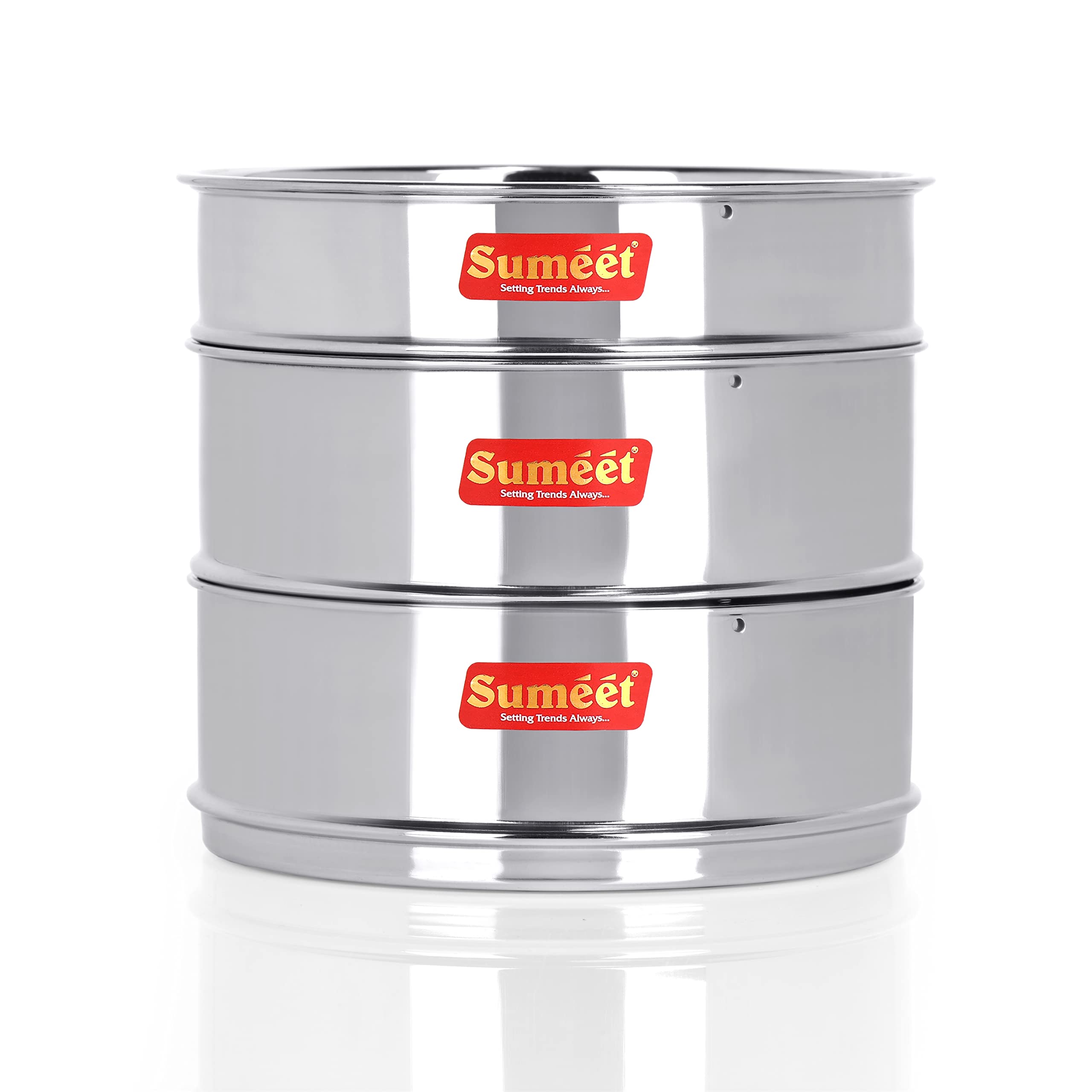 Snapklik.com : Sumeet Stainless Steel Deep + Flat Stackable Container ...