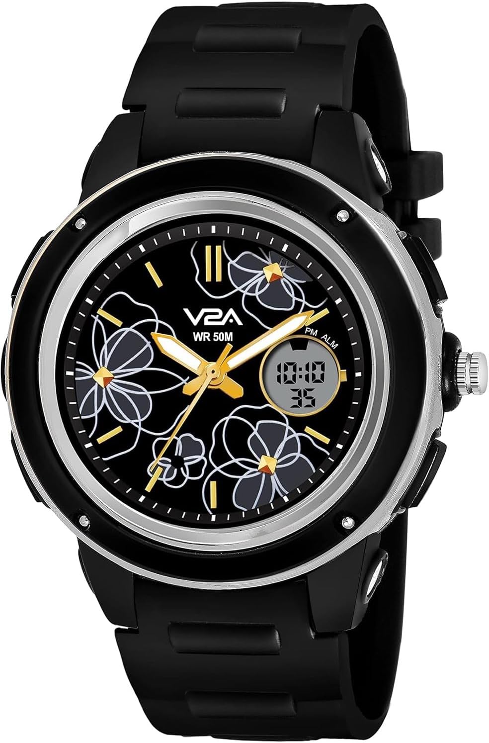 V2A Analog Digital 5ATM Waterproof Fashion Sports Watch for Women and ...
