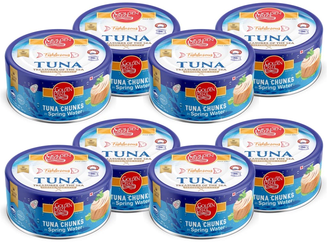 Golden Prize Canned Tuna Chunks in Spring Water, 185g(Pack of 8 ...
