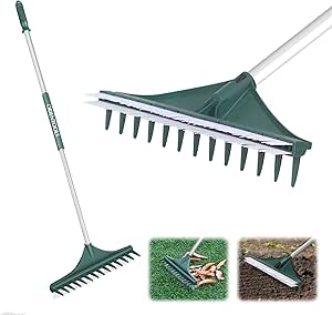 ORIENTOOLS Artificial Turf Rake, 151 cm 2 in 1 Rake with Upgrade Brush ...