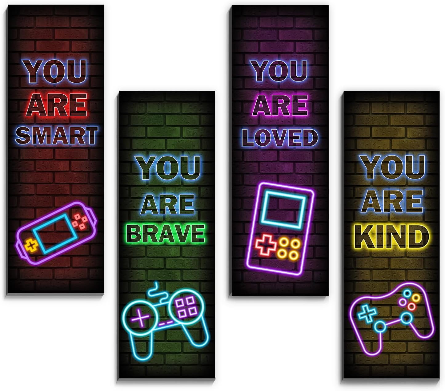 Amazon.com: 4 Pcs Neon Video Game Hanging Wall Wooden Sign ...